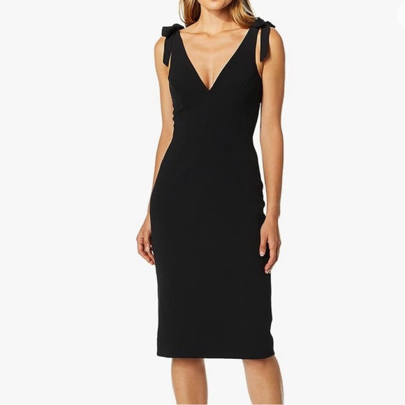 Vintage | Dresses | Vintage 9s Bow Tie Shoulder Dress 990s Little Black ...